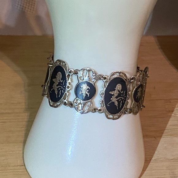 Siam | Jewelry | Siam Sterling Silver Vintage Bracelet W Dancers Black ...